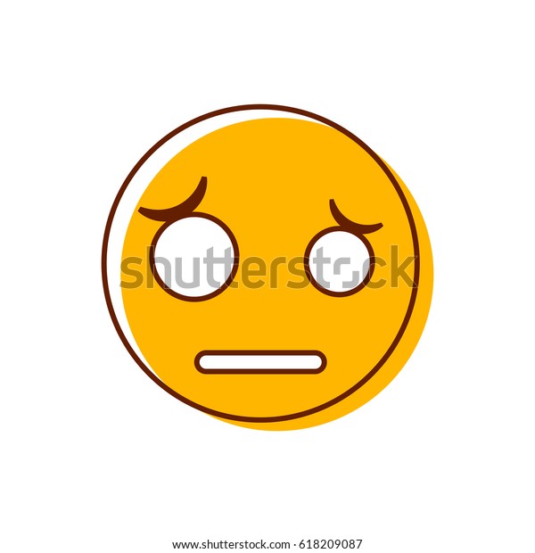 Crazy Emoticon Sad Face Eyebrows Vector 스톡 벡터(로열티 프리) 618209087 ...