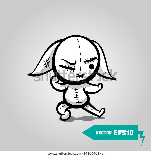 Crazy Evil Rabbit Cute Evil Rabbit Stock Vector (Royalty Free ...