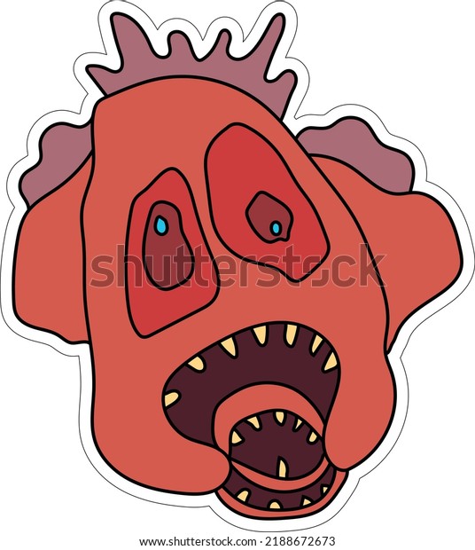 Crazy Face Sticker Vector Clipart 库存矢量图（免版税）2188672673 | Shutterstock