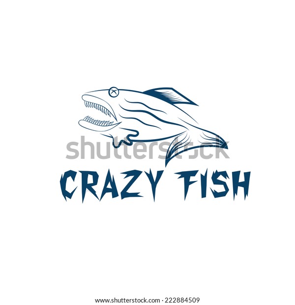 Crazy Fish Cartoon Mascot Vector Design Stock Vector (Royalty Free ...