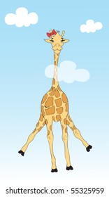 Crazy Giraffe Illustration Stock Vector (Royalty Free) 55325959