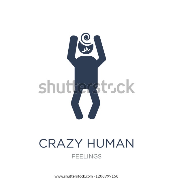 Crazy Human Icon Trendy Flat Vector Stock Vector (Royalty Free ...