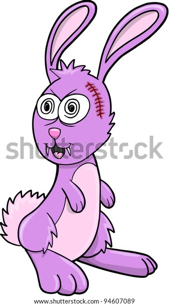 Crazy Insane Bunny Rabbit Vector Illustration: เวกเตอร์สต็อก (ปลอดค่า ...