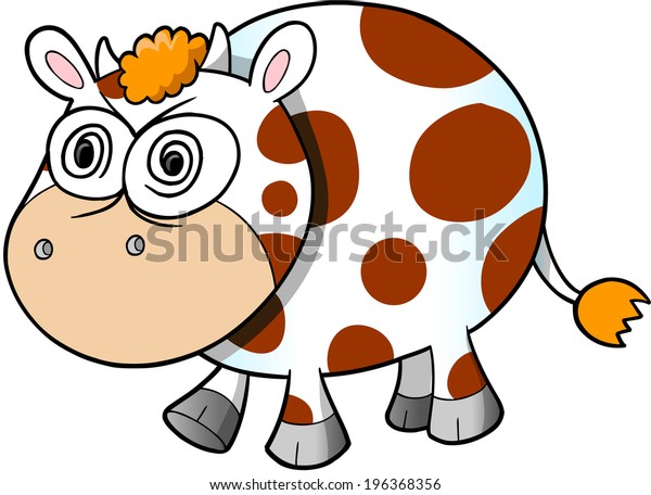 Crazy Insane Cow Vector Illustration Art Stock Vector (Royalty Free ...