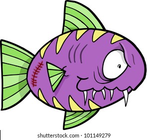 Goofy Pink Fish Vector Illustration Stock Vector (Royalty Free) 101149270