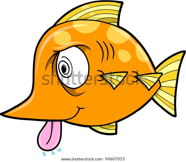 Crazy Insane Fish Vector Illustration Art Stock Vector (Royalty Free ...