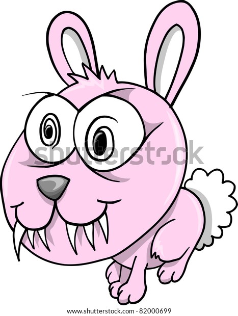 Crazy Insane Pink Bunny Rabbit Vector Stock Vector (Royalty Free ...