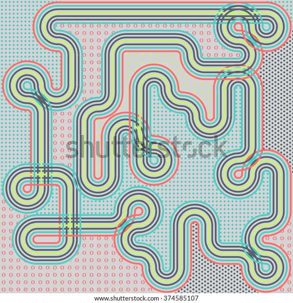 Crazy Maze Like Line Art Track Stock Vector (Royalty Free) 374585107 ...