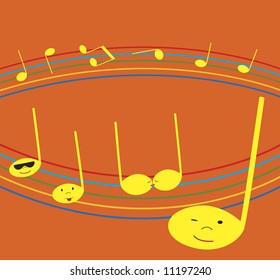 Crazy Musical Notes Vector Illustration: vector de stock (libre de ...