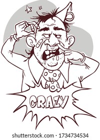 Crazy Person Vector Stock Illustration Stock Vector (Royalty Free ...