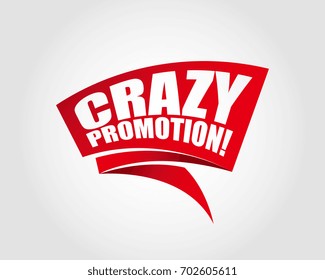 Crazy Promotion Labels Banners Stock Vector (Royalty Free) 702605611 ...