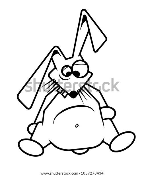 Crazy Rabbit Logo Black White Vector Stock Vector (Royalty Free ...