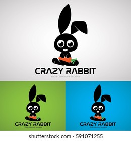 Crazy Rabbit Logo Design Pet Shop Stock Vector (Royalty Free) 591071255 ...