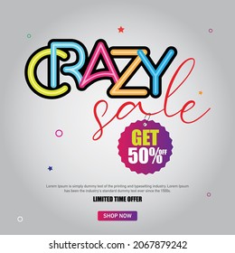 Crazy Sale Logo Design Vector On Stock Vector (Royalty Free) 2067879242 ...