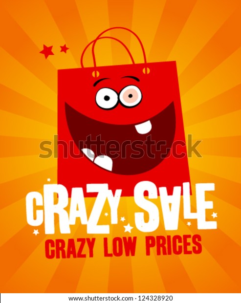 Crazy Sale Vector Poster Design Template Stock Vector (Royalty Free ...