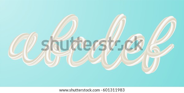 Cream Abc Letters Set White Cream Stock Vector (Royalty Free) 601311983