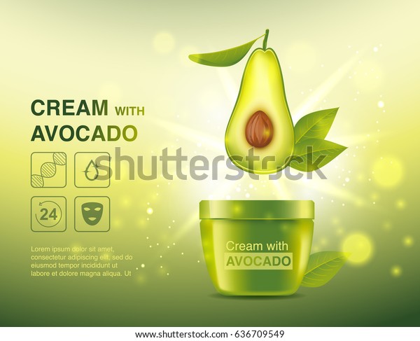 Cream Avocado Advertising Poster Vector Graphics Stock Vector (Royalty ...
