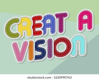 Creat Vision Letters Banner Border Stitches Stock Vector (Royalty Free ...