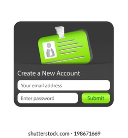 Create New Account Form Light Blue Stock Vector (Royalty Free ...