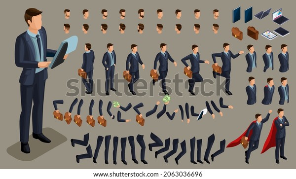 Create Your Own Isometric Office Worker Stock Vector (Royalty Free ...