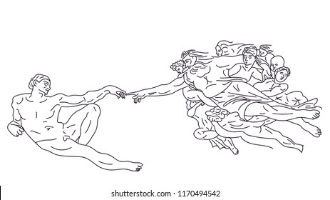 Creation Adam Sketch Stock Vector (Royalty Free) 1170494542 | Shutterstock