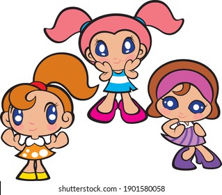 Creation Cartoon Characters Cute Clean Style Stock Vector (Royalty Free ...