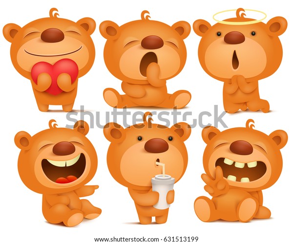 Creación de personajes emojis de osito: vector de stock (libre de ...