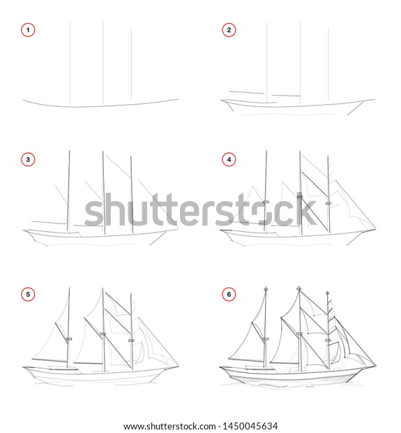 Creation Step By Step Pencil Drawing Stock Vector (Royalty Free ...