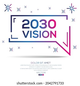 Creative 2030 Vision Text Vector Illustration Stock Vector (Royalty ...