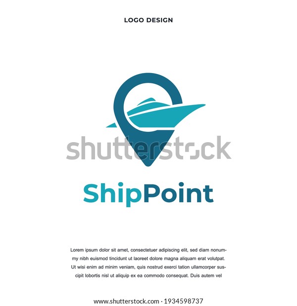 Creative Abstract Cruise Ship Pin Location Stock Vector (Royalty Free ...