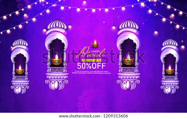 Creative Abstract Poster Happy Diwali Deepawali Stock Vector (Royalty ...