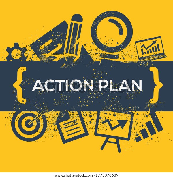 Creative Action Plan Word Icons Vector Stock Vector (Royalty Free ...
