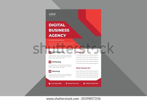 Creative Agency Flyer Design Template Modern Stock Vector (Royalty Free ...