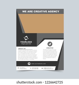 Creative Agency Gray Flyer Design Template Stock Vector (Royalty Free ...