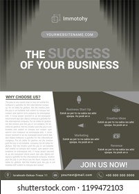 Creative Agency Gray Flyer Vector Illustration Stock Vector (Royalty ...
