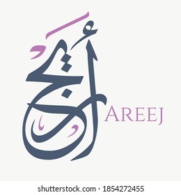 Creative Arabic Calligraphy Areej Arabic Name Stock Vector (Royalty ...