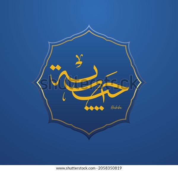 Creative Arabic Calligraphy Habiba Arabic Origin Stock Vector (Royalty ...