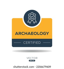 Creative Archaeology Certified Badge Vector Illustration Stock Vector ...