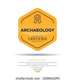 Creative Archaeology Certified Badge Vector Illustration Stock Vector ...