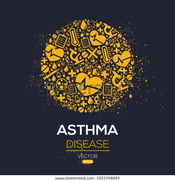 Creativo (Asma) Banner Word with Icons: vector de stock (libre de ...