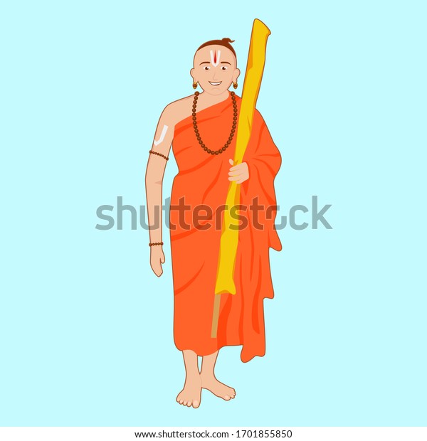 Creative Attractive Design Indian Pandit Priest Stock Vector (Royalty ...