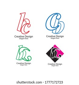 Creative B C Lettering Monogram Logo Stock Vector (Royalty Free ...
