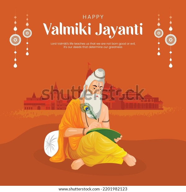 Creative Banner Design Happy Valmiki Jayanti Stock Vector (Royalty Free ...