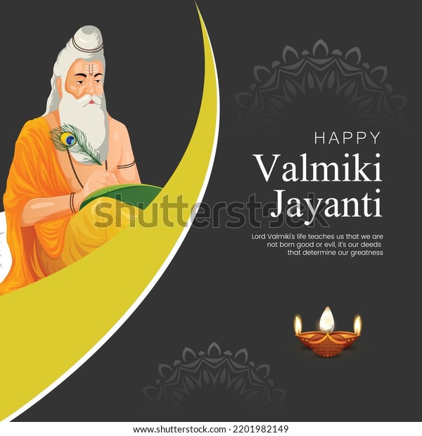 Creative Banner Design Happy Valmiki Jayanti Stock Vector (Royalty Free ...