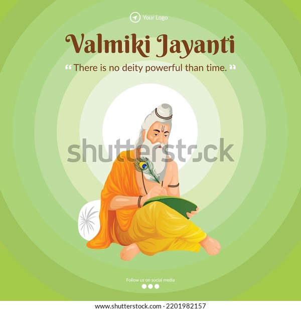 Creative Banner Design Happy Valmiki Jayanti Stock Vector (Royalty Free ...