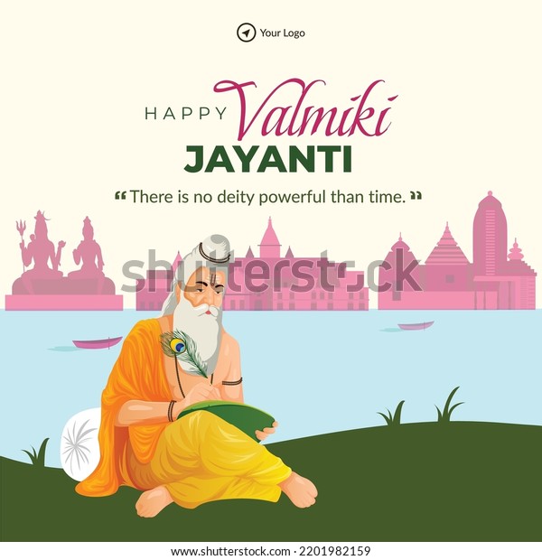 Creative Banner Design Happy Valmiki Jayanti Stock Vector (Royalty Free ...