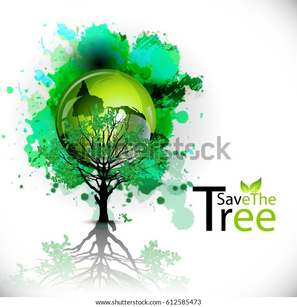 Creative Banner Poster Flyer Save Trees Stock Vector (Royalty Free ...