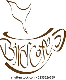 Creative Bird Cafe Logo Design Stock Vector (Royalty Free) 2135826539 ...