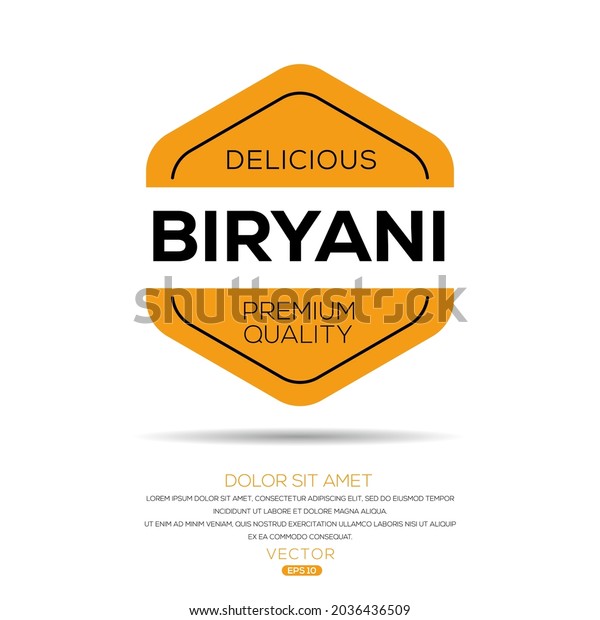 Creative Biryani Logo Template Biryani Sticker Stock Vector (Royalty ...
