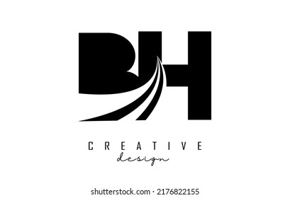 Creative Black Letter Bh B H Stock Vector (Royalty Free) 2176822155 ...